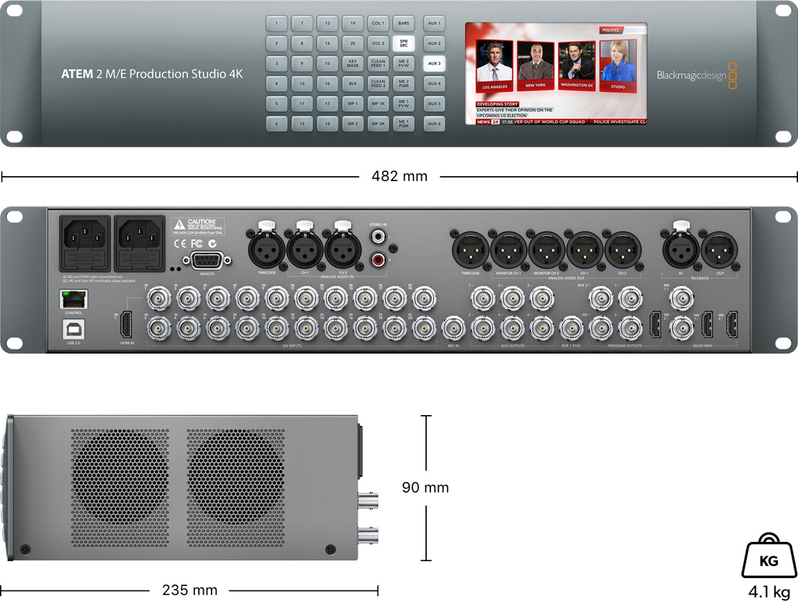 Blackmagic Design ATEM 2 M/E Production Studio 4K - Broadmedia