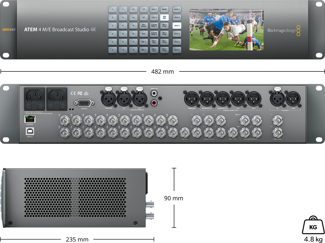 Blackmagic Design ATEM 4 M/E Broadcast Studio 4K - Broadmedia
