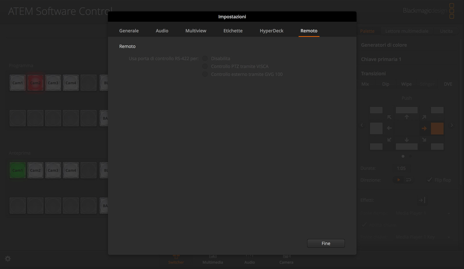 ATEM Mini – Controllo software | Blackmagic Design