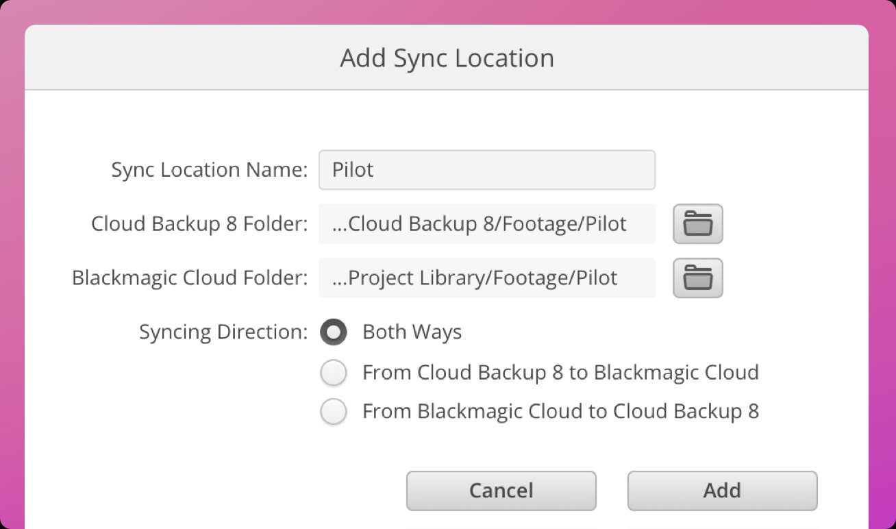 Blackmagic Cloud Backup | Blackmagic Design