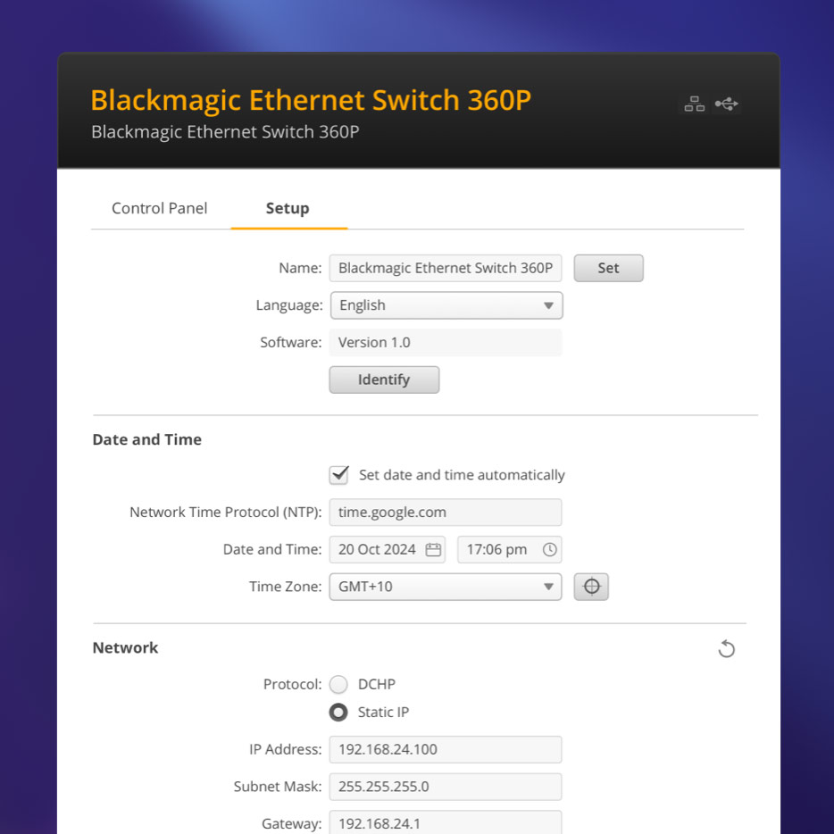 Blackmagic Blackmagic Ethernet Switch | Blackmagic Design
