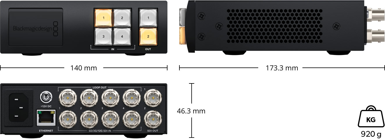 Blackmagic Design Videohub Mini 4x2 12G Router | UltraCanal