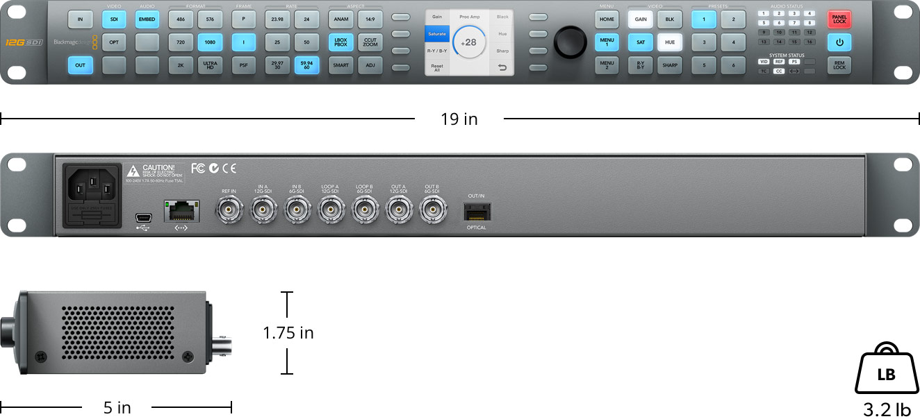 Teranex Standards Converters – Tech Specs | Blackmagic Design